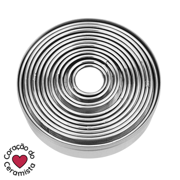 Molde circular inox para ceramista – Coração do Ceramista